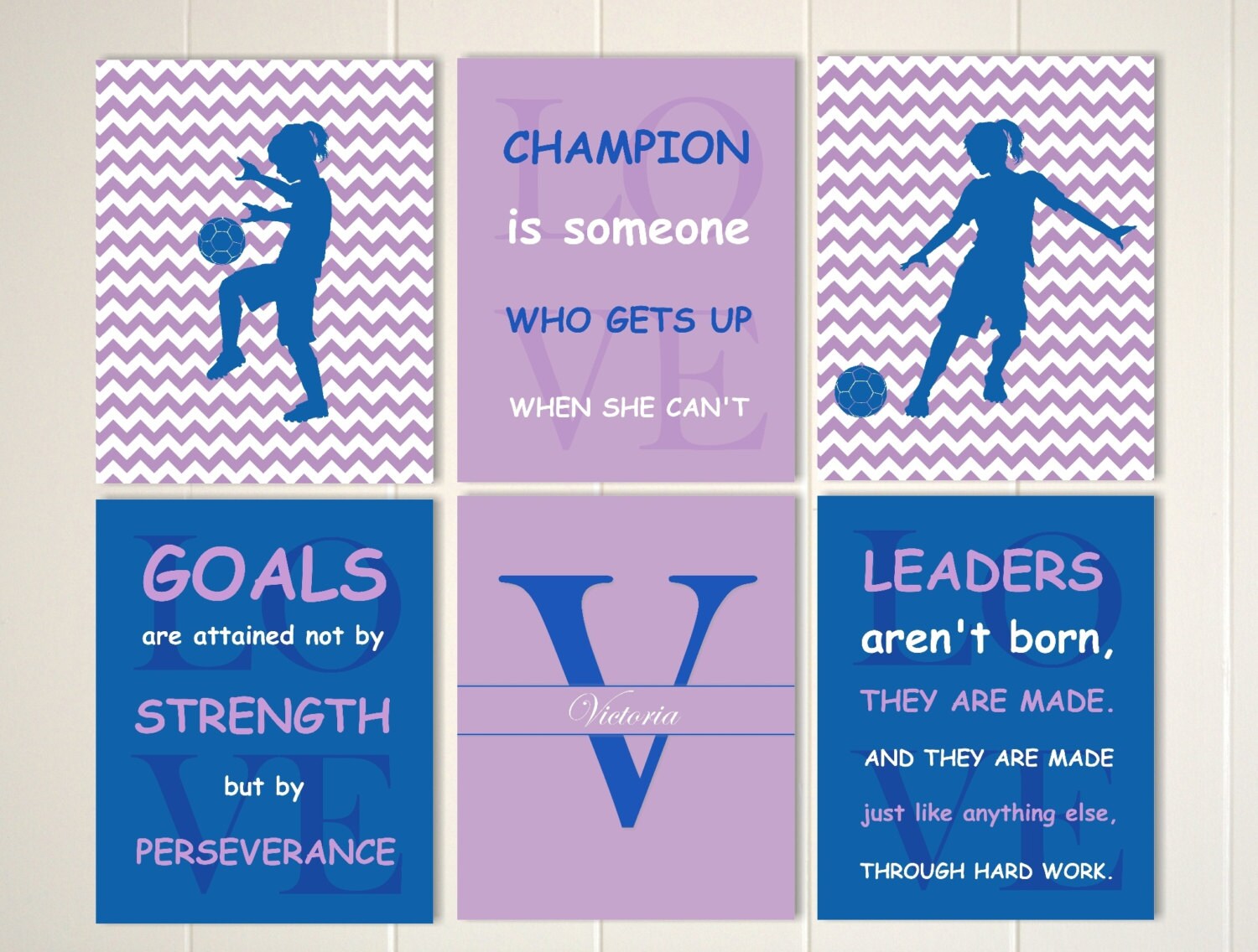 Soccer girl inspirational quote art for girls sports art | Etsy