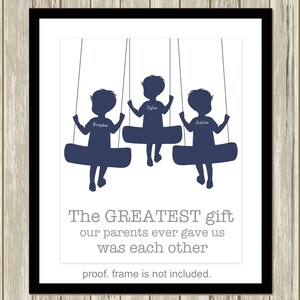 Three Brothers Wall Art, Playroom Wall Art, Siblings Wall Art, Brothers ...