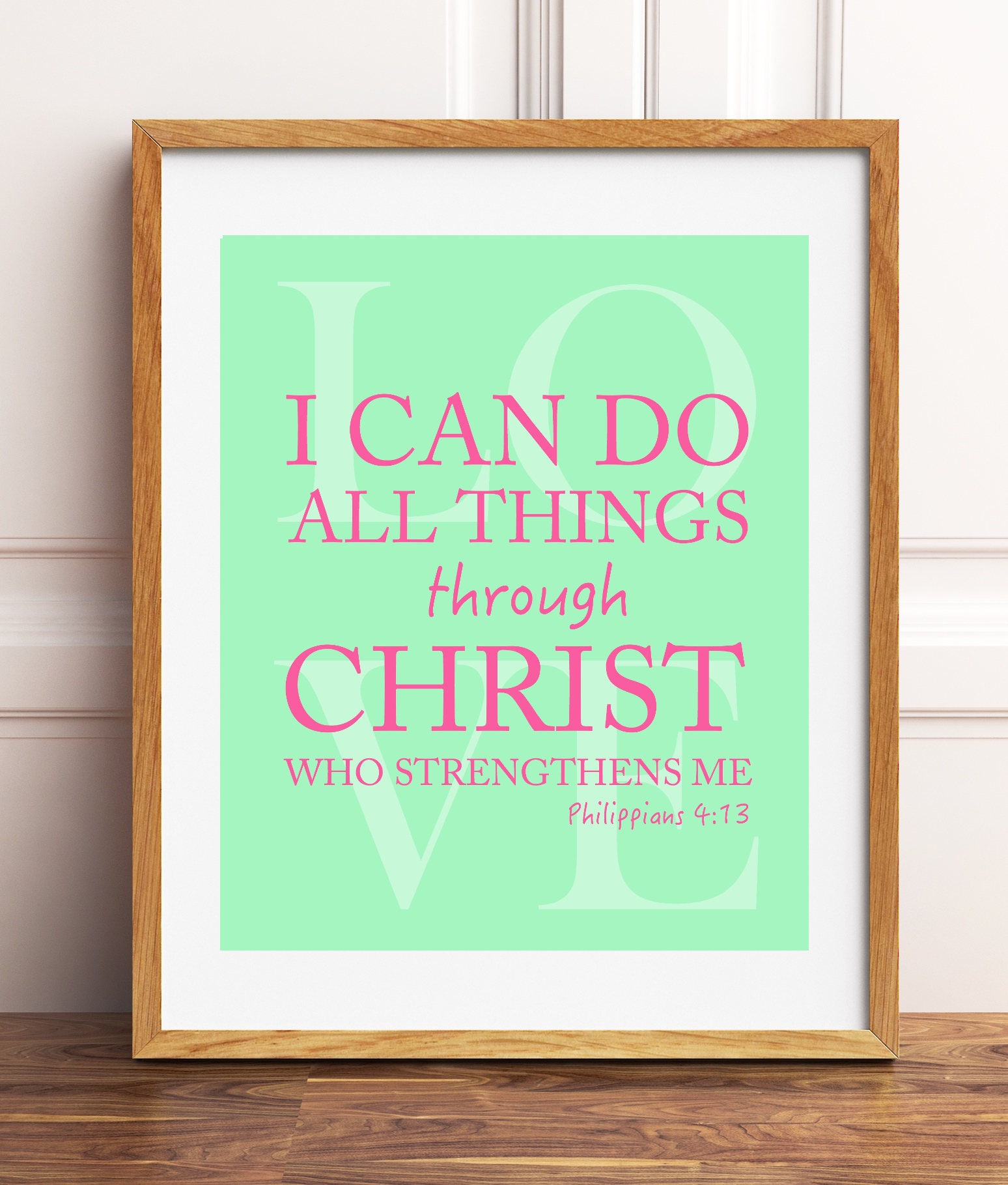 Philippians 4:13 Christian Wall Art Christian Girls Room | Etsy