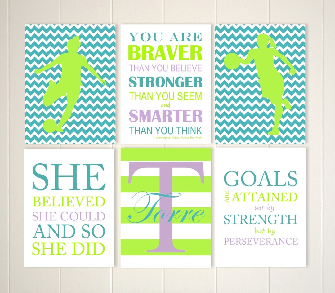 Soccer Girl Wall Art, Basketball Girl Wall Art, Monogram Wall Art ...
