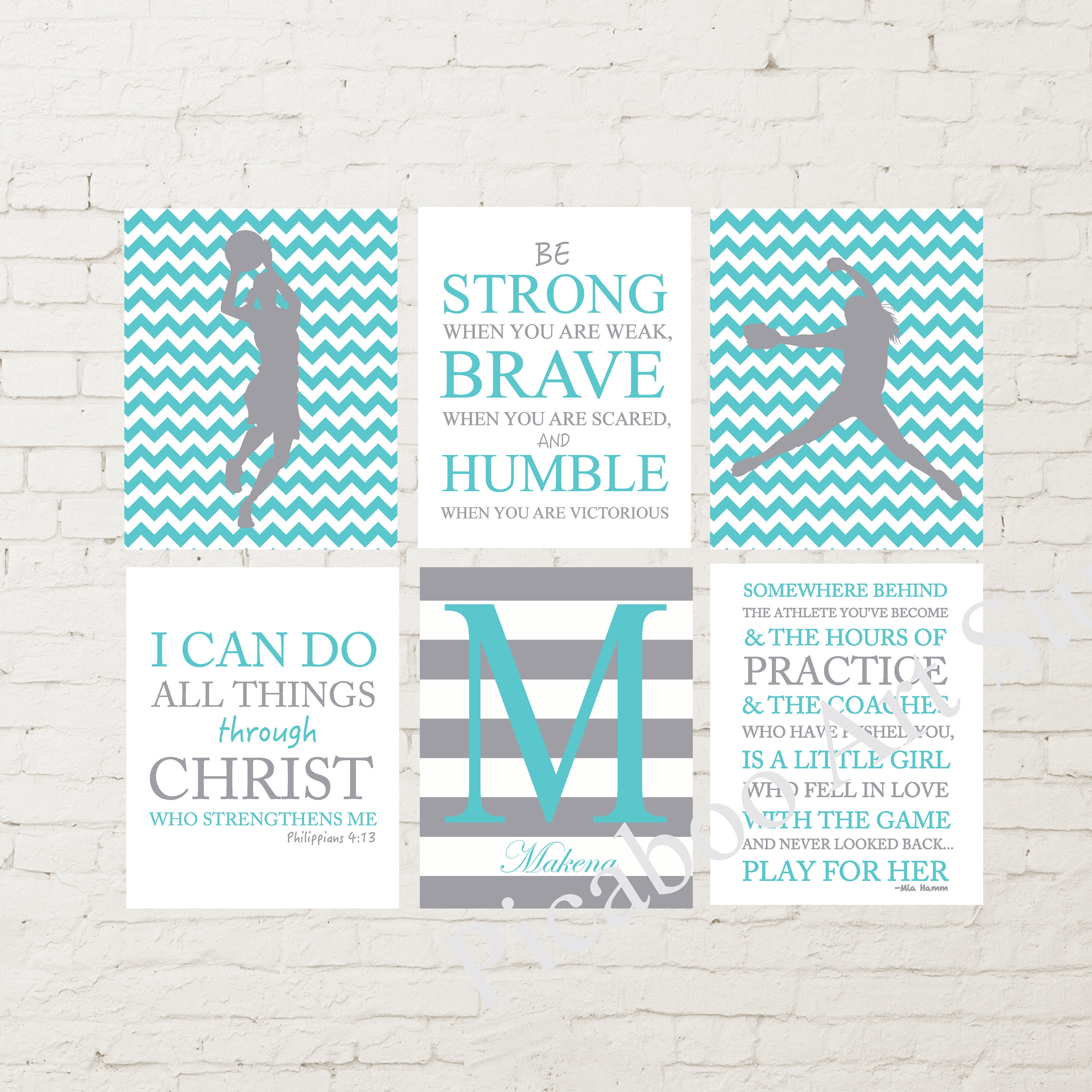 Girls room wall decor basketball girl wall art softball | Etsy