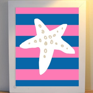 Nautical Nursery Art, Baby Girl Nursery, Seahorse, Crab, Sea Star ...