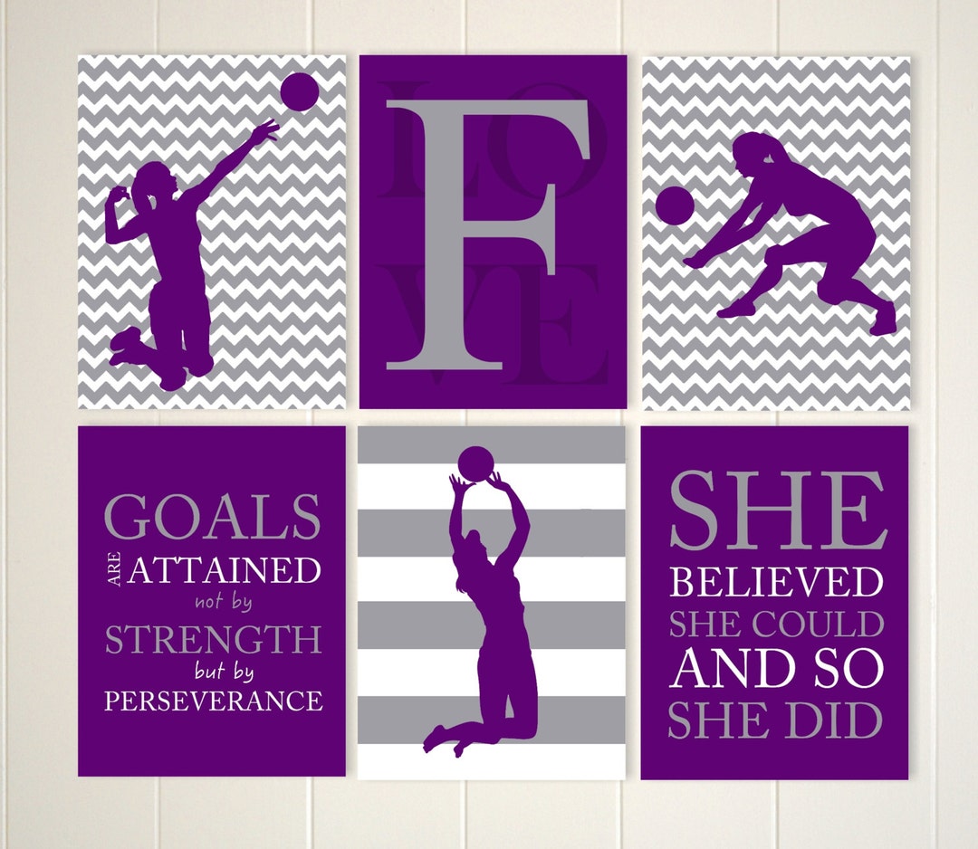 Teen Girl Gift Idea, Volleyball Wall Art, Girl Volleyball Player ...
