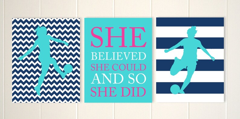 Soccer Girl Wall Art Gift for Girl Tween Girl Room Decor - Etsy