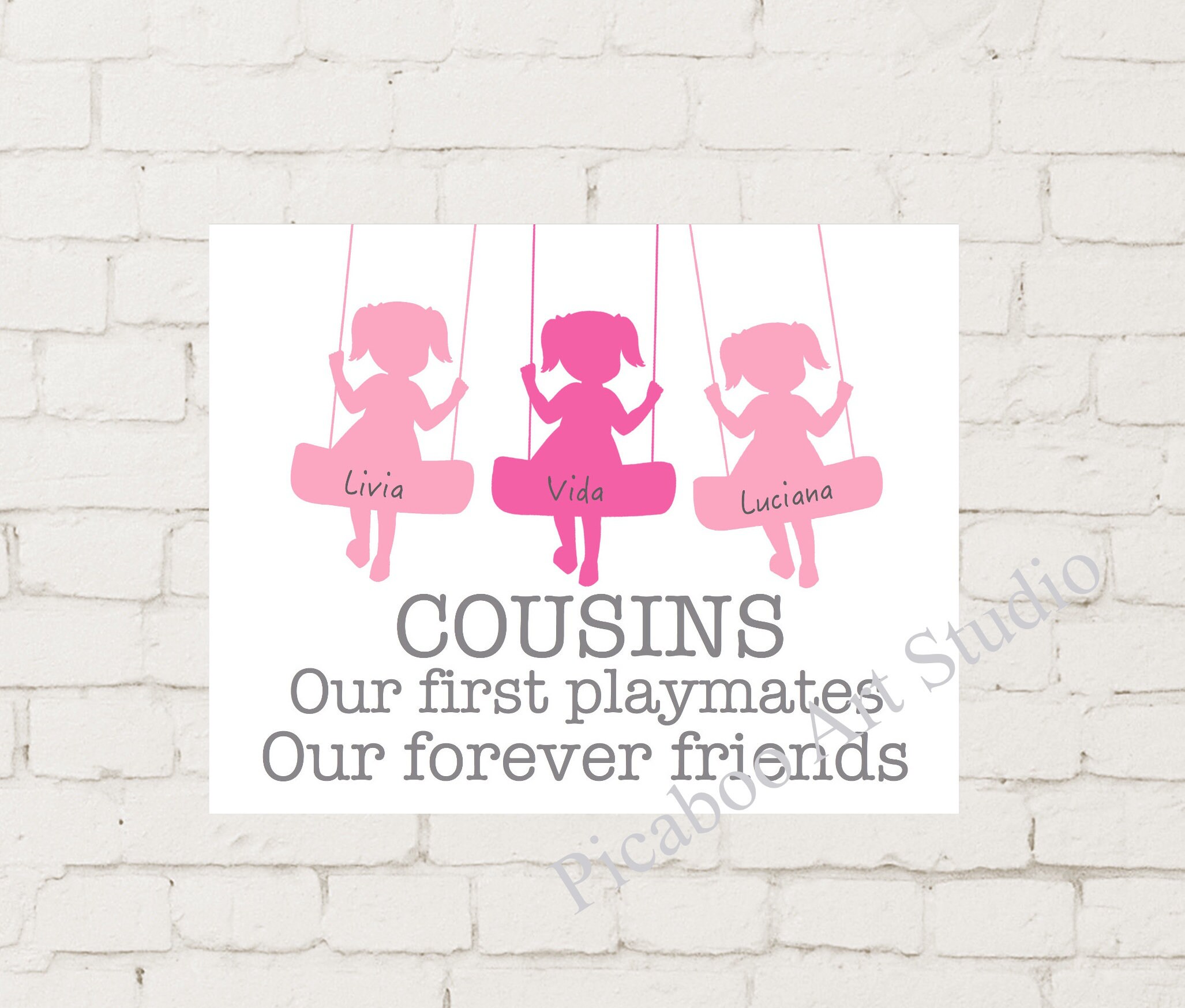Cousins wall art grandparents gift idea gift for grandma | Etsy