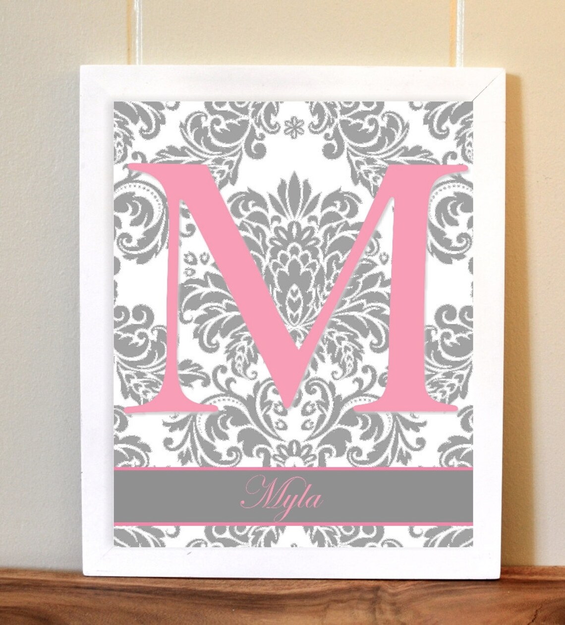 Girls Wall Art Monogram Art Girls Custom Gift Baby Girl - Etsy