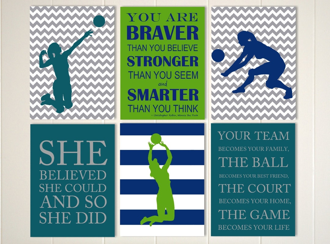 Volleyball Wall Art, Volleyball Girl Art, Volleyball Quotes, Girls ...