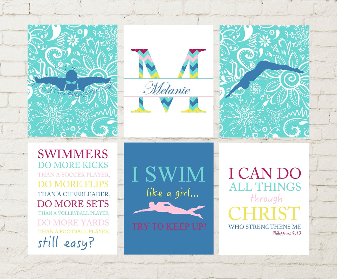 Swimmer Wall Art Swim Team Swimmer Gift Swimming Gift for - Etsy