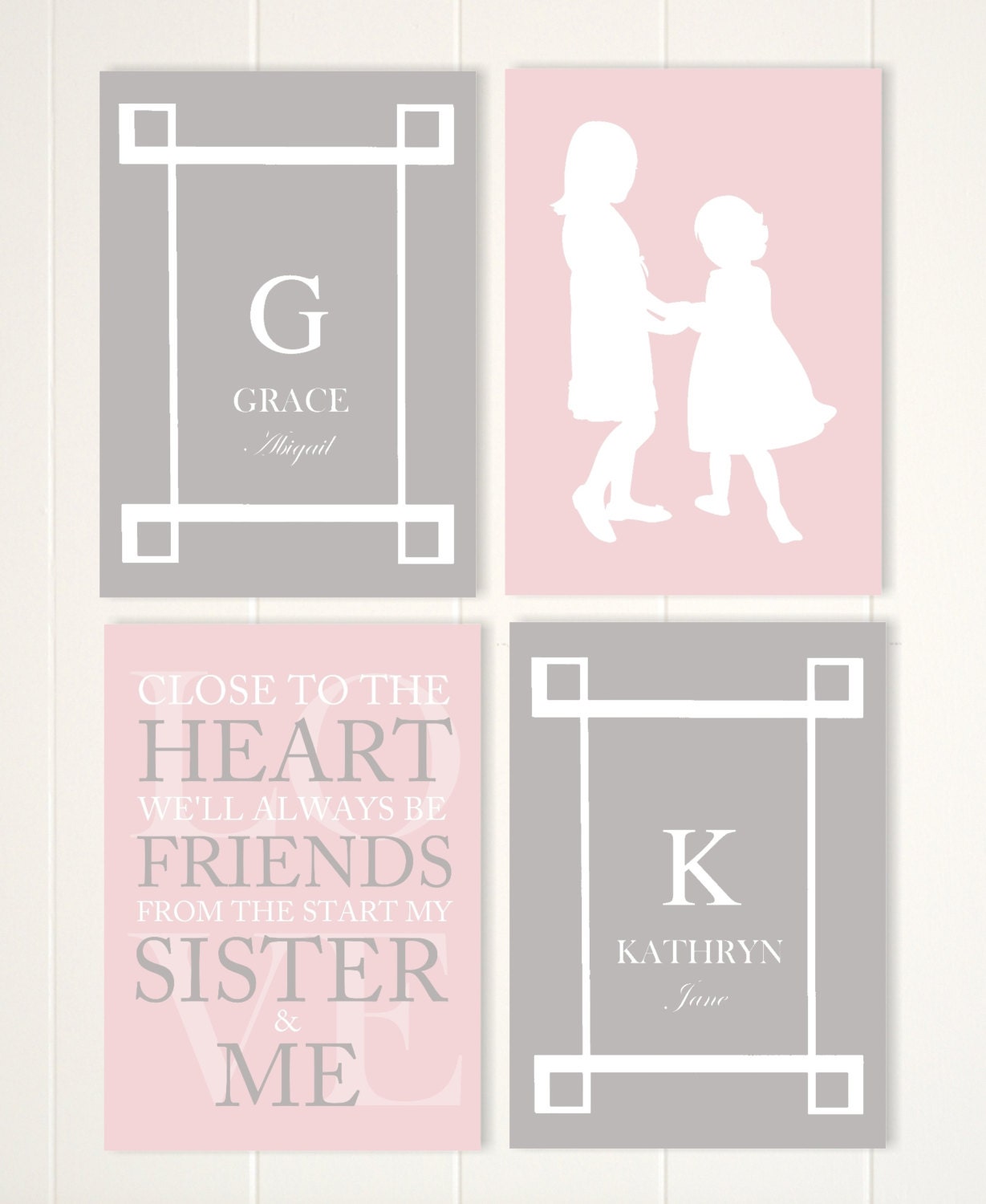 Siblings Art Girls Art Sisters Wall Art Children Wall Art - Etsy