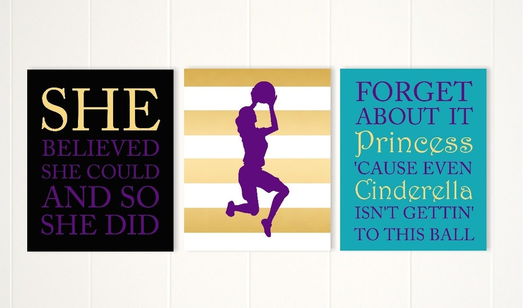 Girls Basketball Wall Art, Kids Room Wall Art, Girls Art, Sports ...