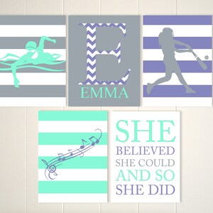 Teen Girl Wall Art, Softball Girl Wall Art, Musical Notes Wall Art ...