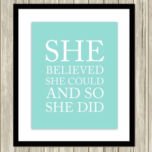 Volleyball Wall Art, Sshe Believed She Could, Gift for Girl, Girls ...