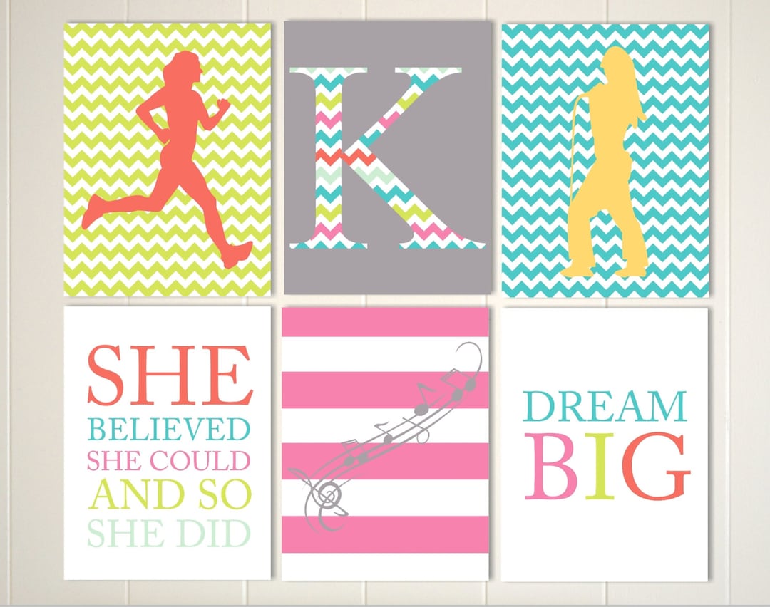Runner Girls Wall Art, Girl Singer Wall Art, Girls Wall Art, Musical ...