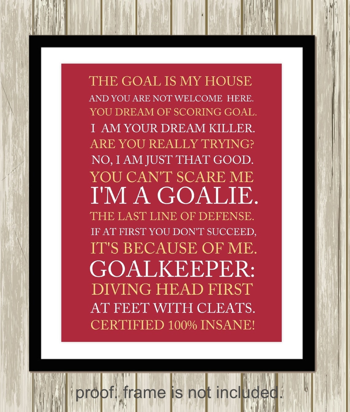 Goalie Female Soccer Player Wall Art Soccer Quotes Gift for - Etsy