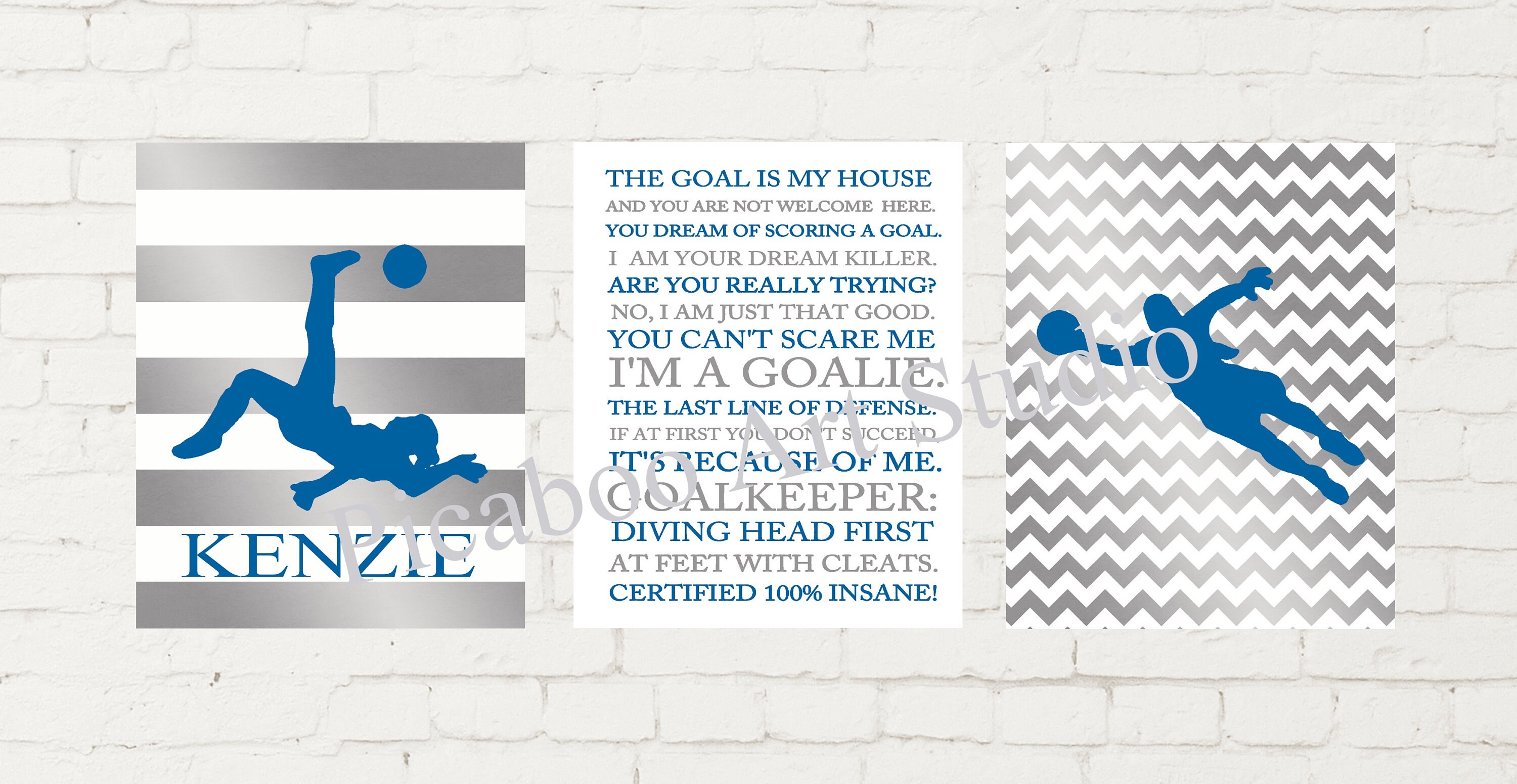 Goalkeeper female soccer goalie girl soccer player wall art | Etsy