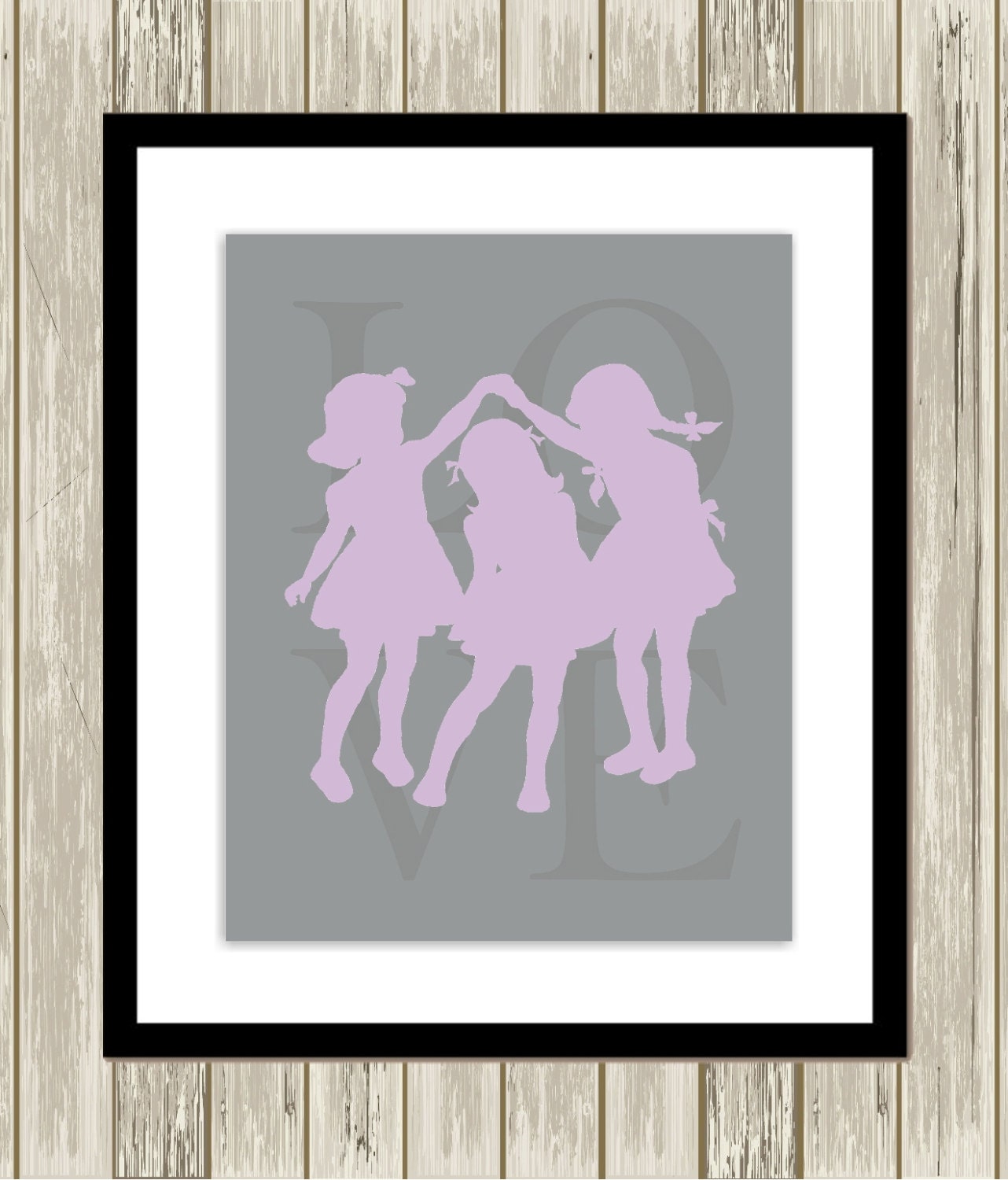 Three Sisters Wall Art Siblings Art Girls Wall Art Friends - Etsy