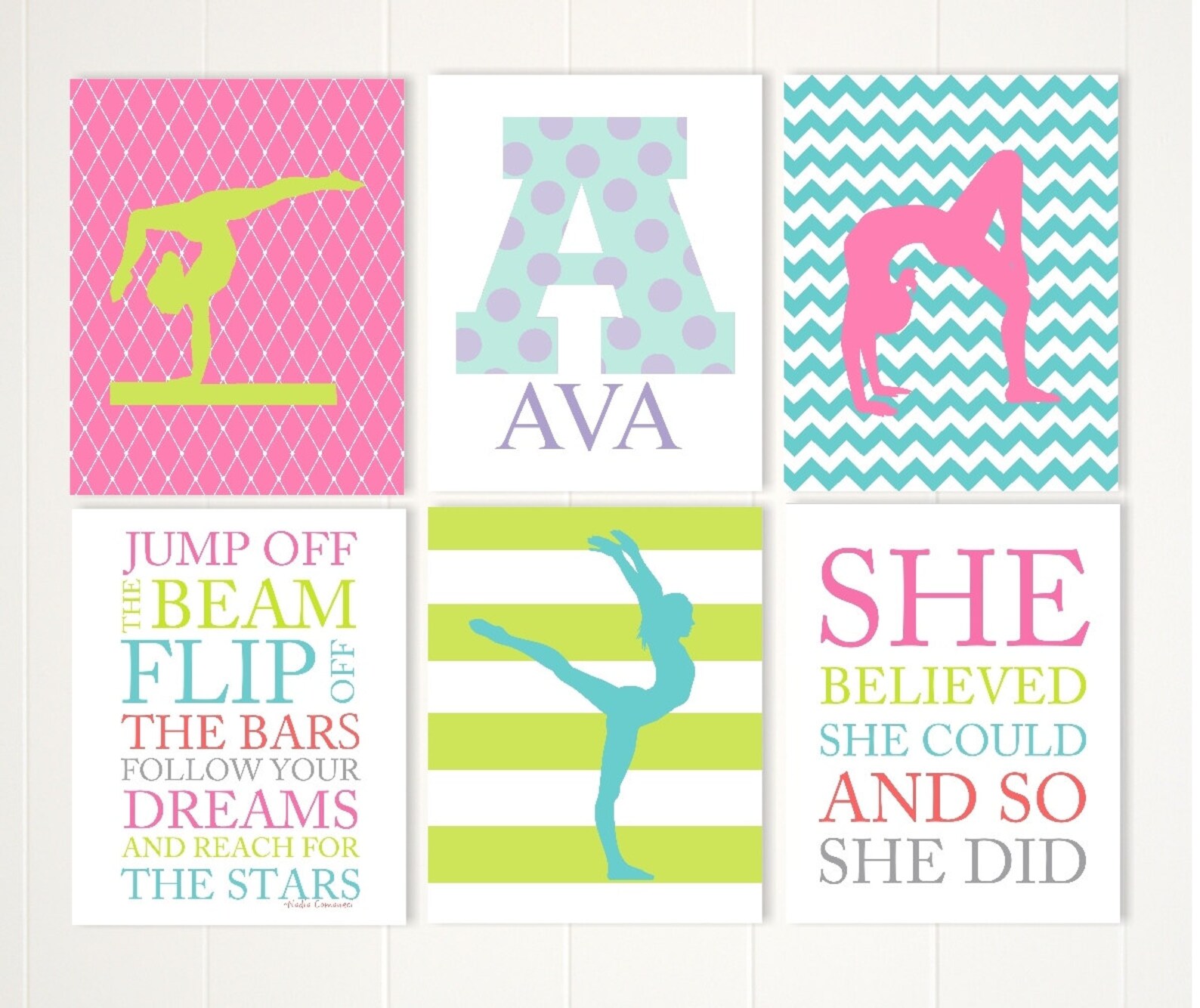 Girls Girls Inspirational Art Acrobatics Gymnastics Wall - Etsy