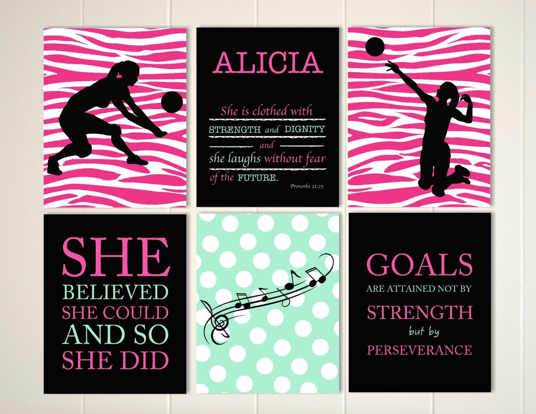 Volleyball Room Decor, Volleyball Wall Art, Girls Wall Art, Musical ...