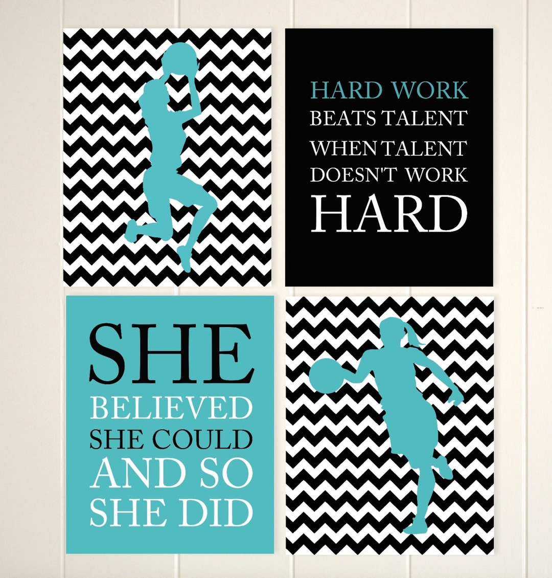 Girls Basketball Player Wall Art, She Believed She Could, Girls ...