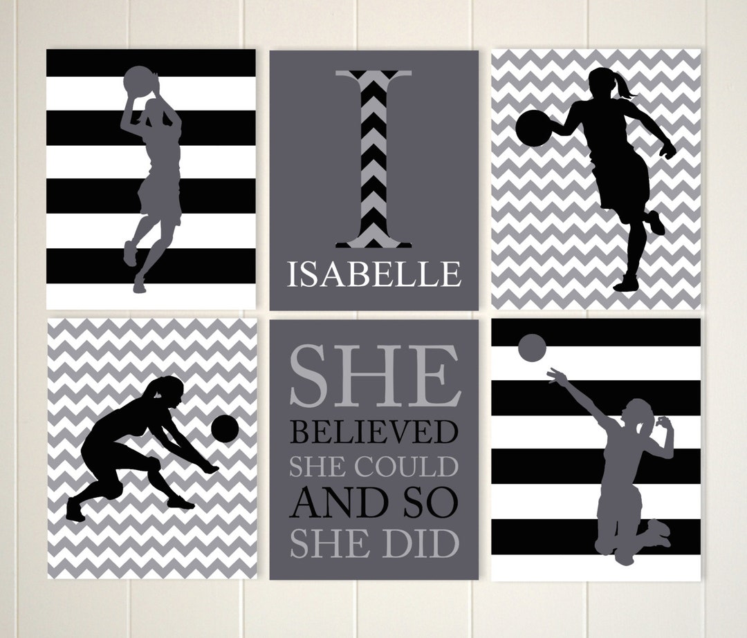 Teen Girl Wall Art, Basketball Girl, Female Basketball, Volleyball Girl ...