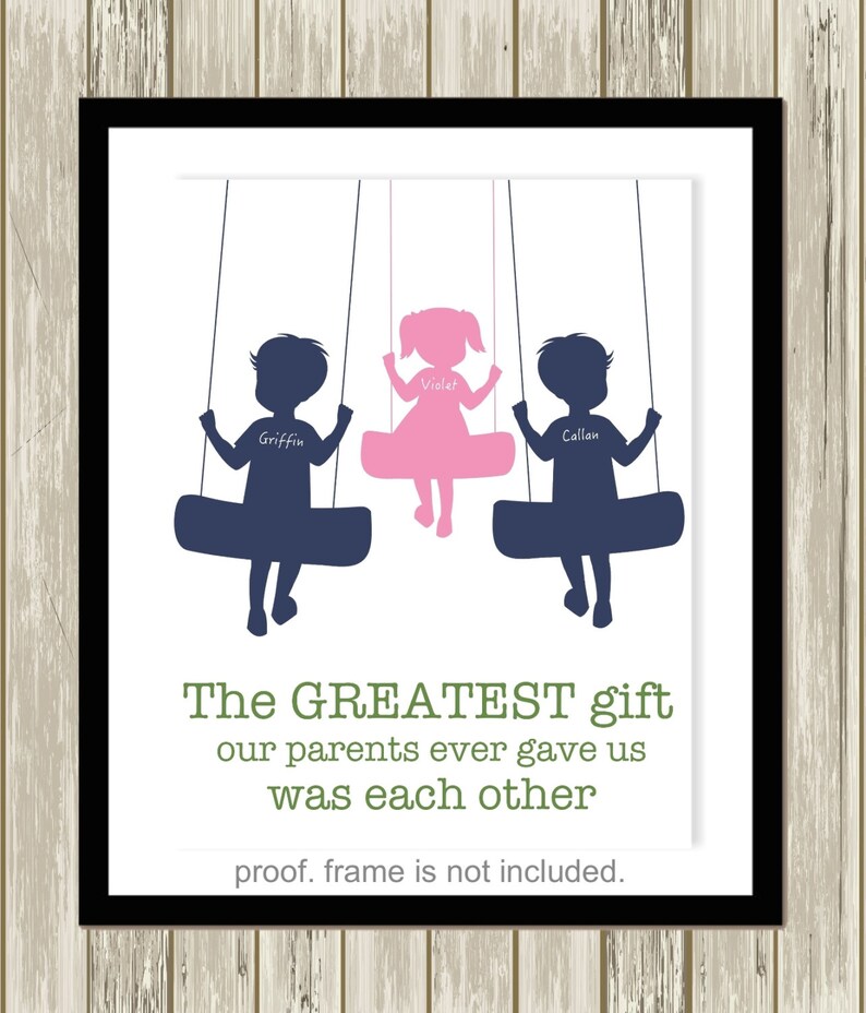 Multiple Siblings Art Siblings Wall Art Brothers and - Etsy