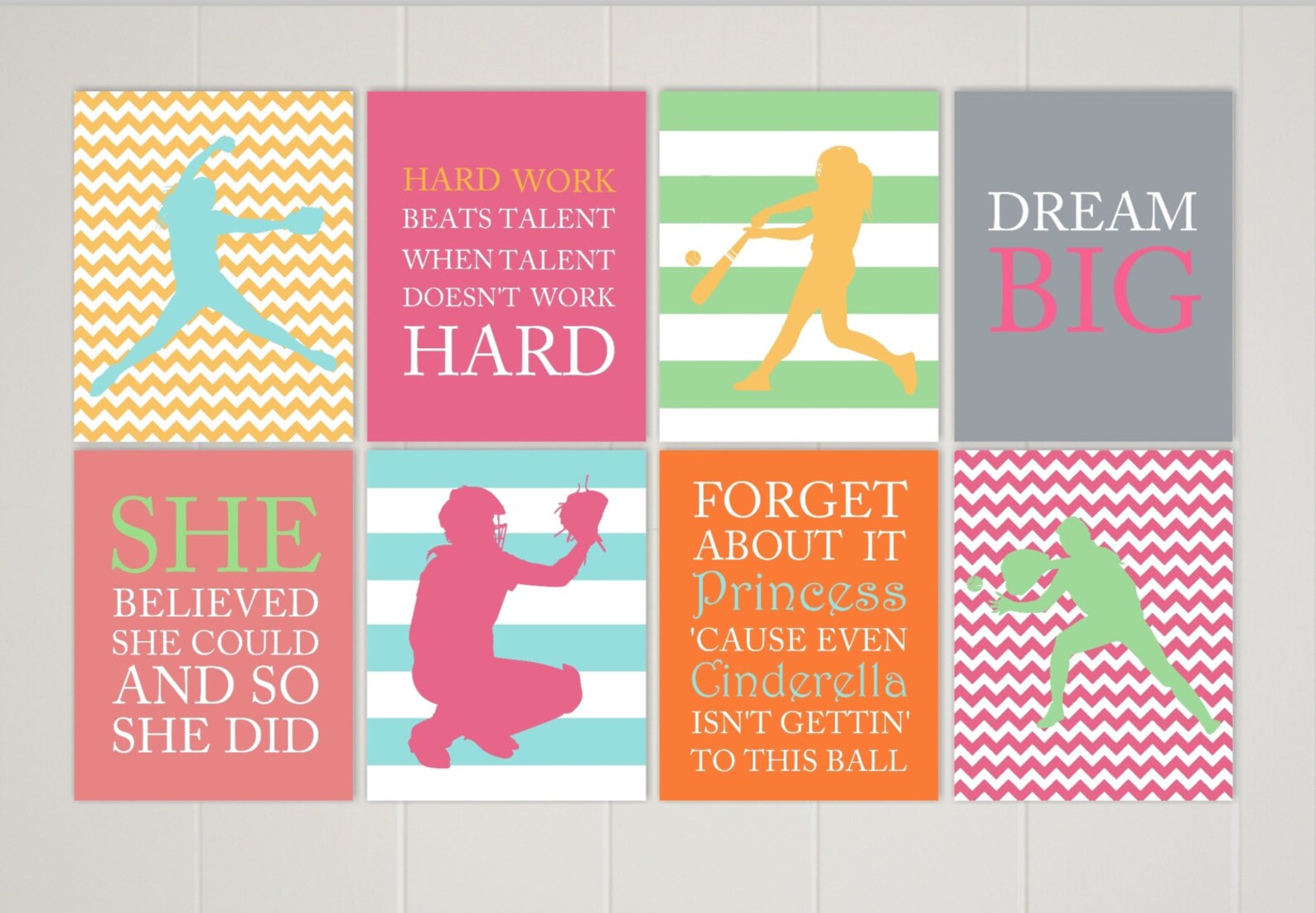 Softball Wall Art Softball Room Decor Girls Room Wall Art - Etsy