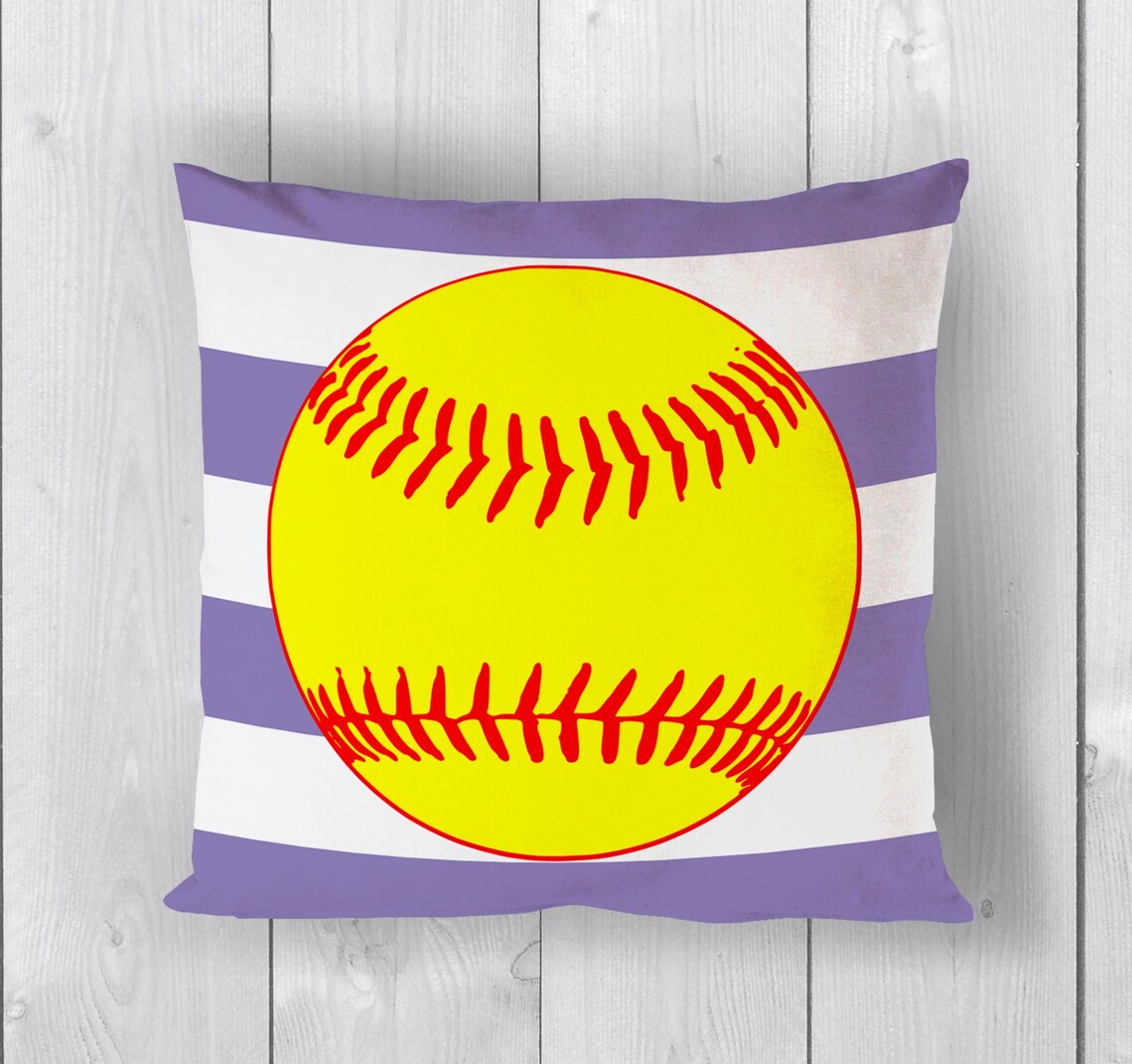 Double Sided Custom Pillow Cover Softball Gift Kids Pillow - Etsy