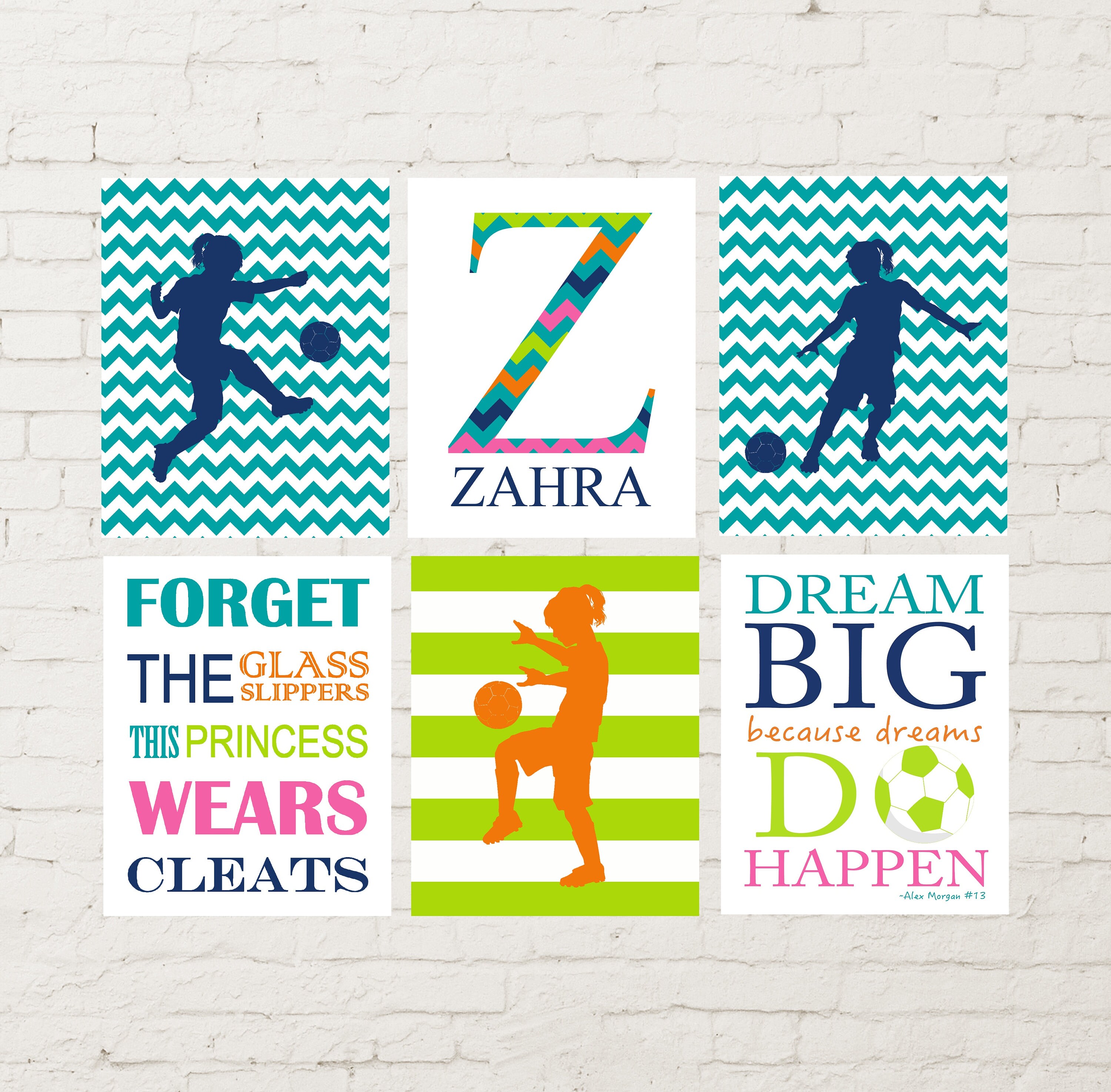 Soccer poster soccer decoration soccer girl soccer art | Etsy