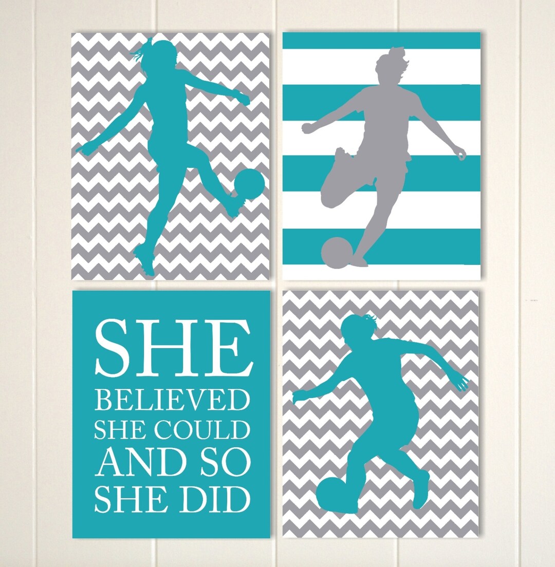 Soccer Room Decor, Soccer Girl Wall Art, Girls Wall Art, Teen Girls Art ...