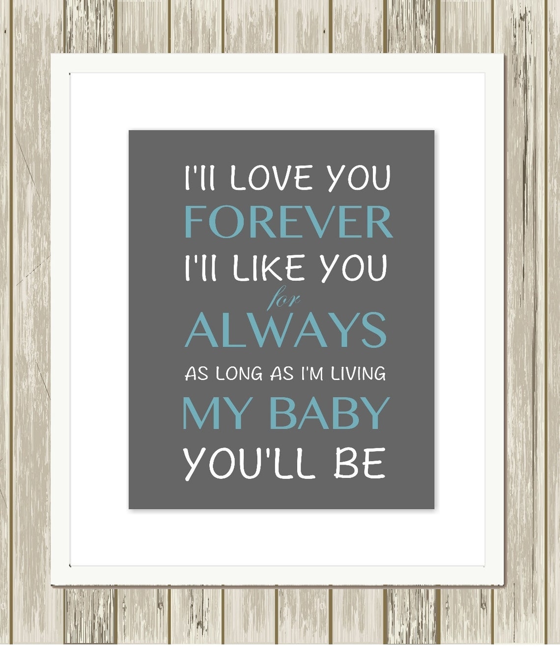 I Love You Forever Baby Boy Nursery Art Nursery Quote Wall - Etsy