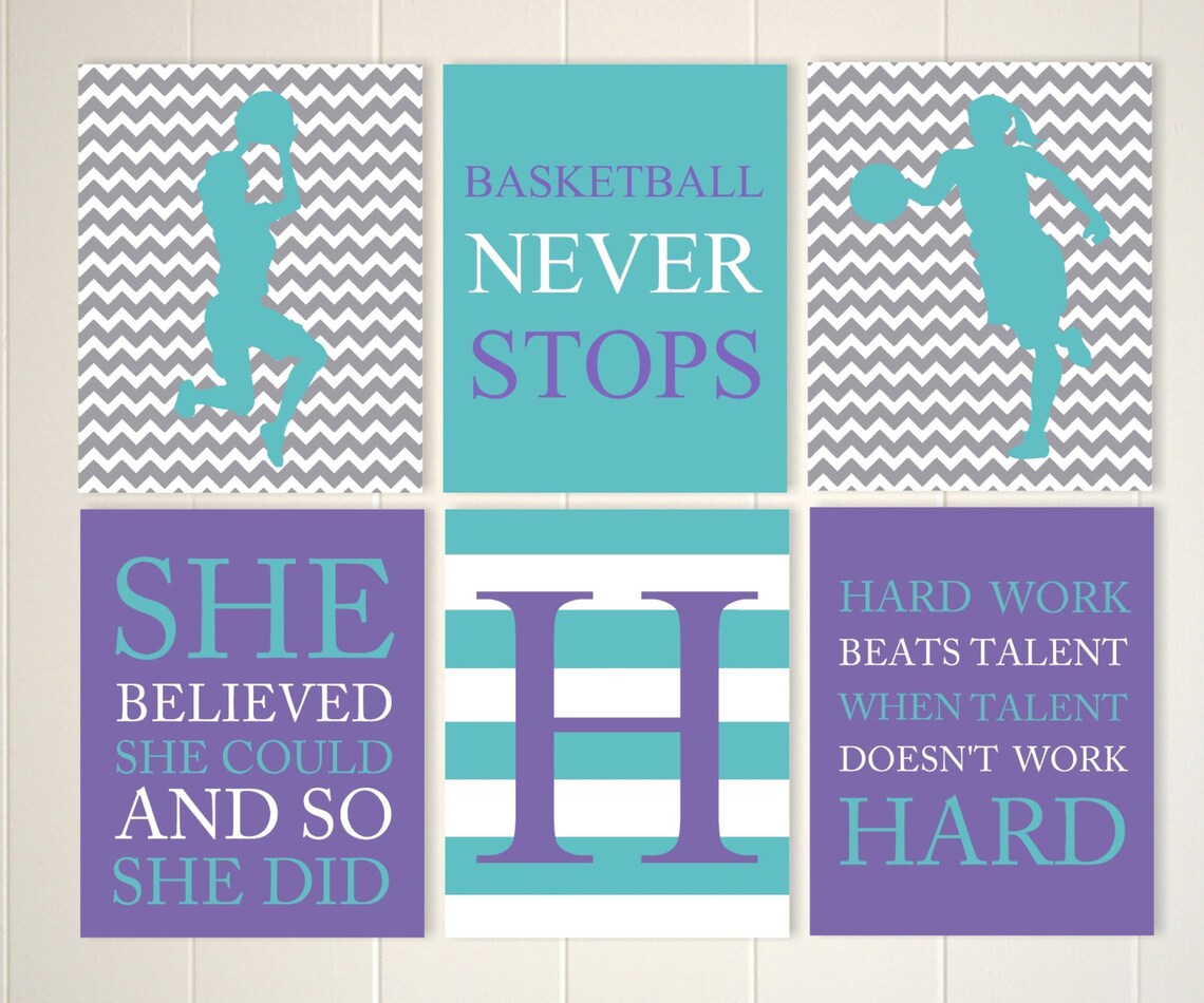 Basketball Decor Personalized Girls Wall Art Basketball Girl | Etsy