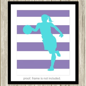 Sports Posters, Soccer Girl, Basketball Girl, Tween Girl Art, Gift for ...