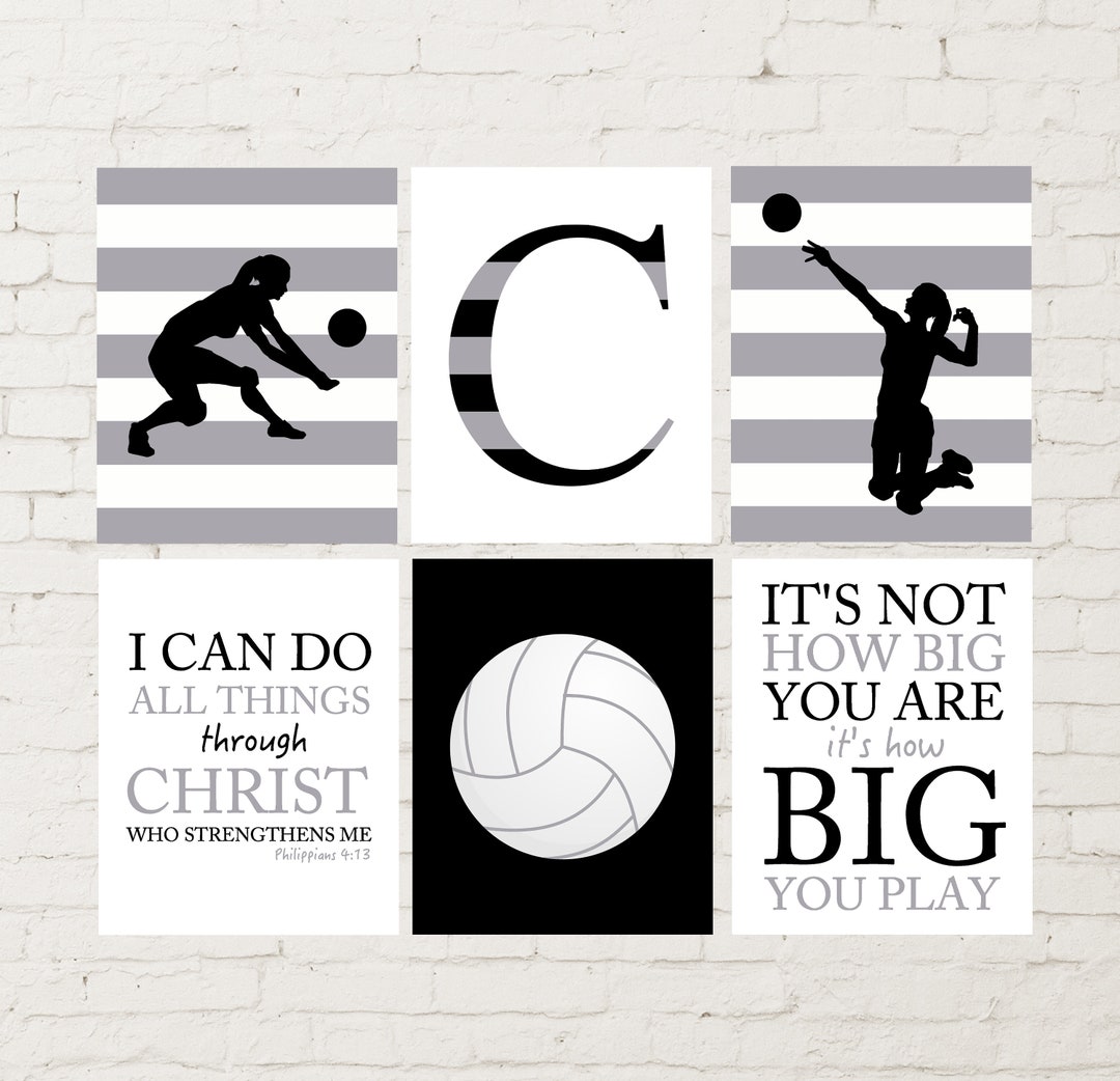 Female Volleyball, Volleyball Art Print, Volleyball Theme Room Decor ...
