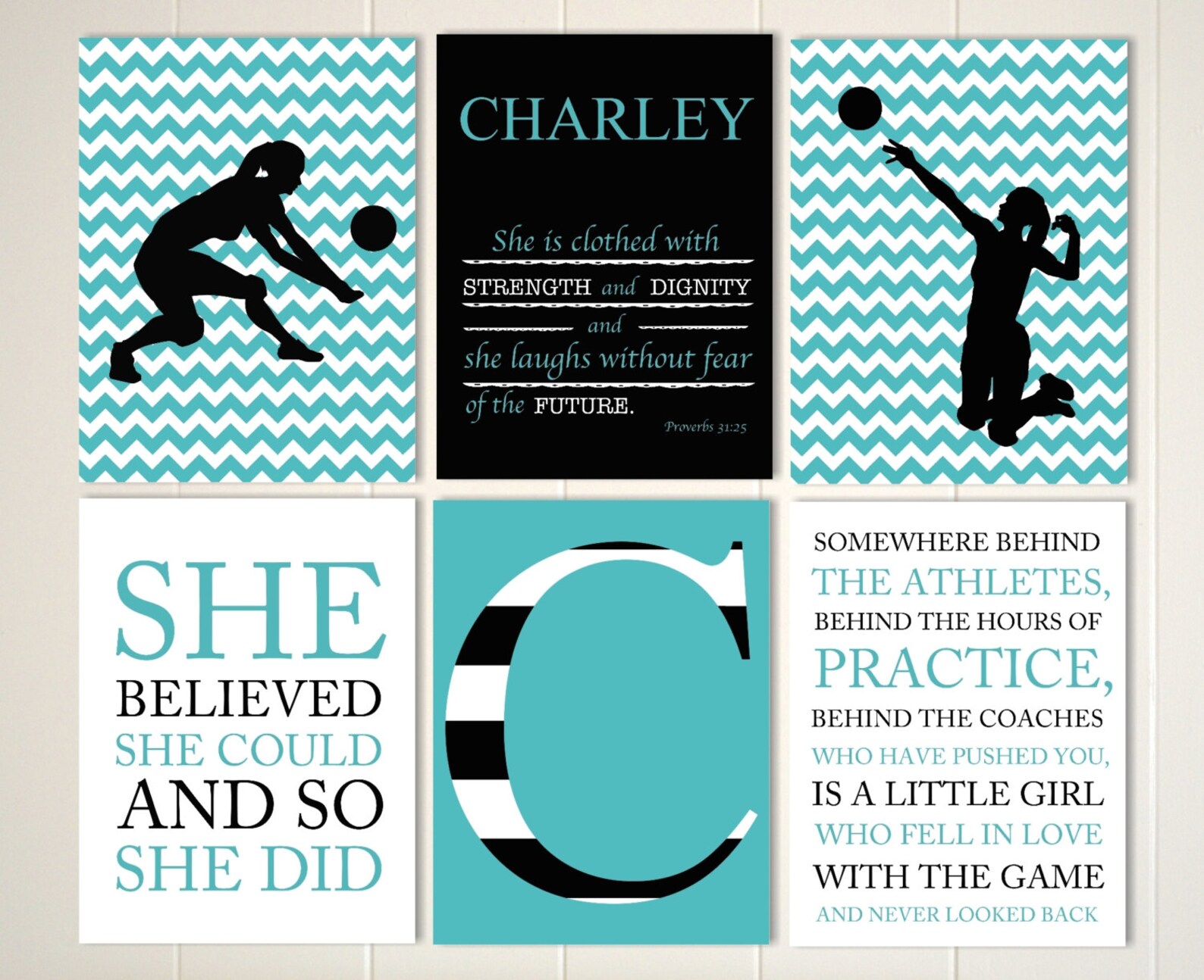 Volleyball Girls Art Volleyball Room Decor Volleyball | Etsy