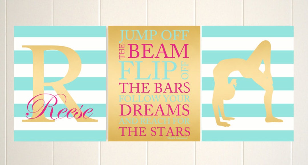 Jump off the Beam Flip off the Bars, Gymnastics Inspired Room Decor ...