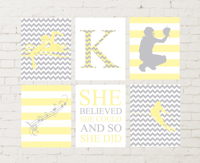 Swimmer Girl Wall Art Musical Notes Wall Art Softball Art | Etsy