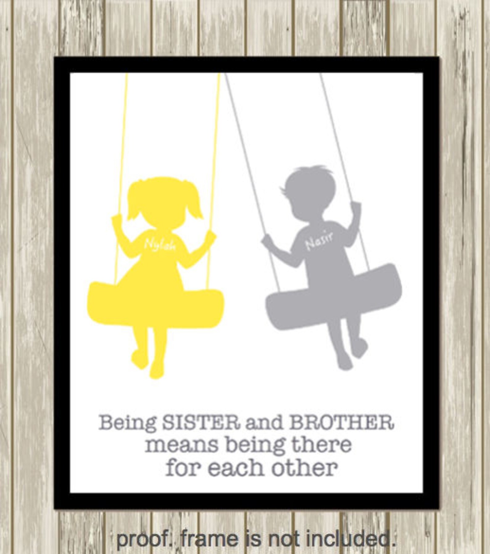 Brother and Sister Wall Art Siblings Art Shared Room Decor. - Etsy