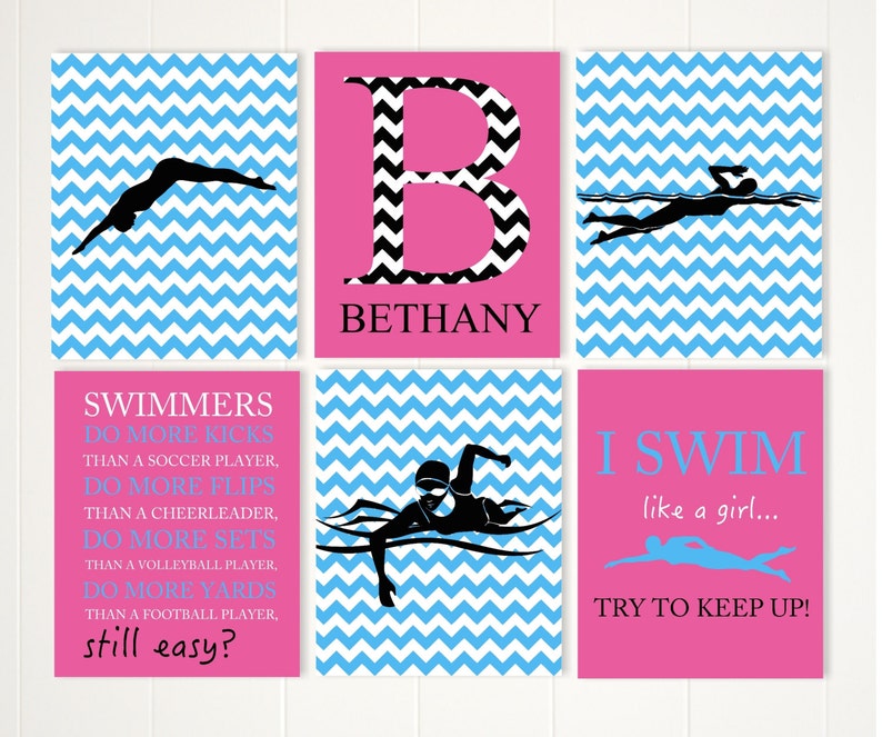Swimmer Art Prints Swim Team Swimming Inspirational Sports | Etsy