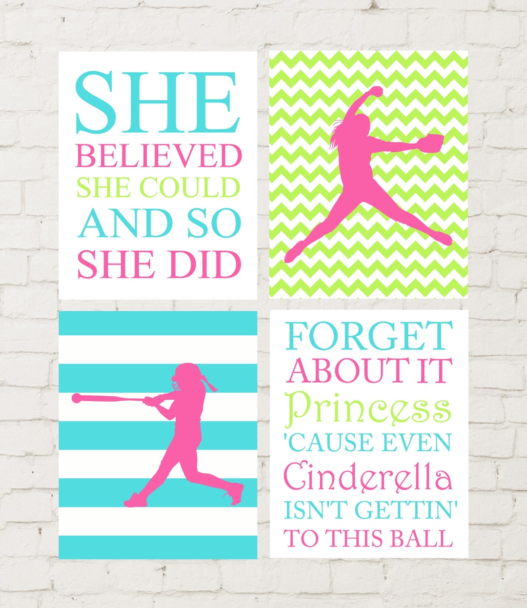 Softball Girls Art Softball Pitcher Softball Batter Tween - Etsy
