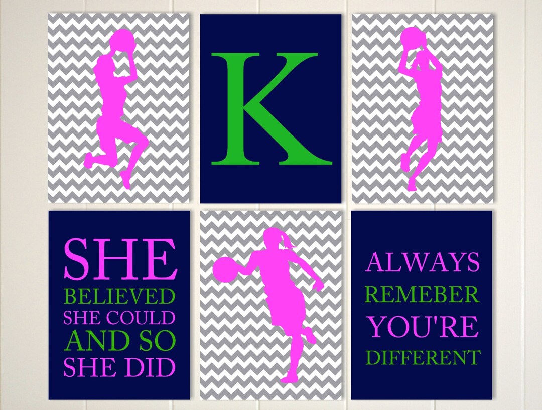 Girls Basketball Art, Basketball Wall Art, Basketball Room Decor, Girls ...