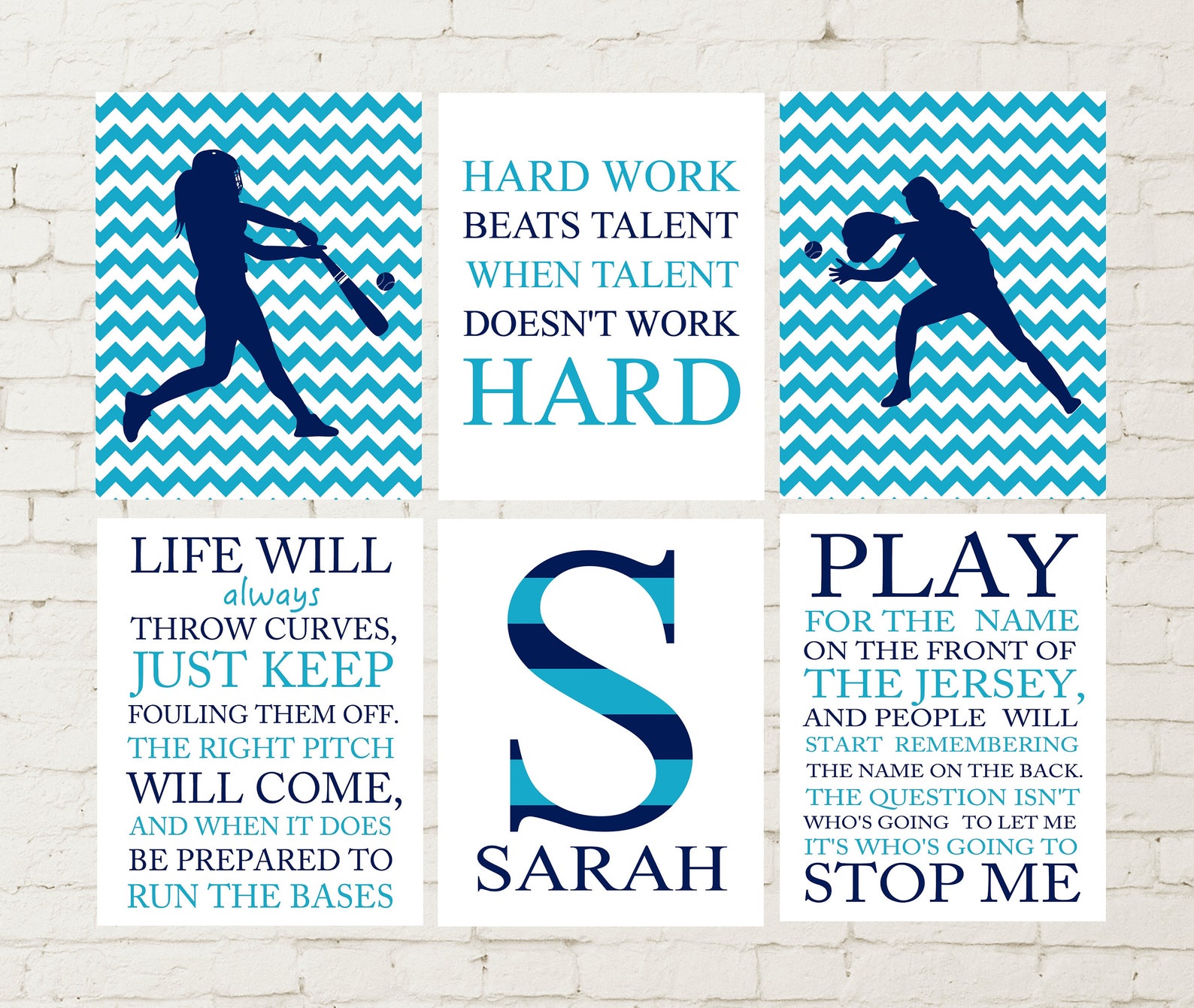 Softball Wall Art Inspirational Girls Wall Art Softball - Etsy