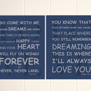 Peter Pan Nursery Art, Book Nursery Quote Art, Baby Boy Nursery, Nurser ...