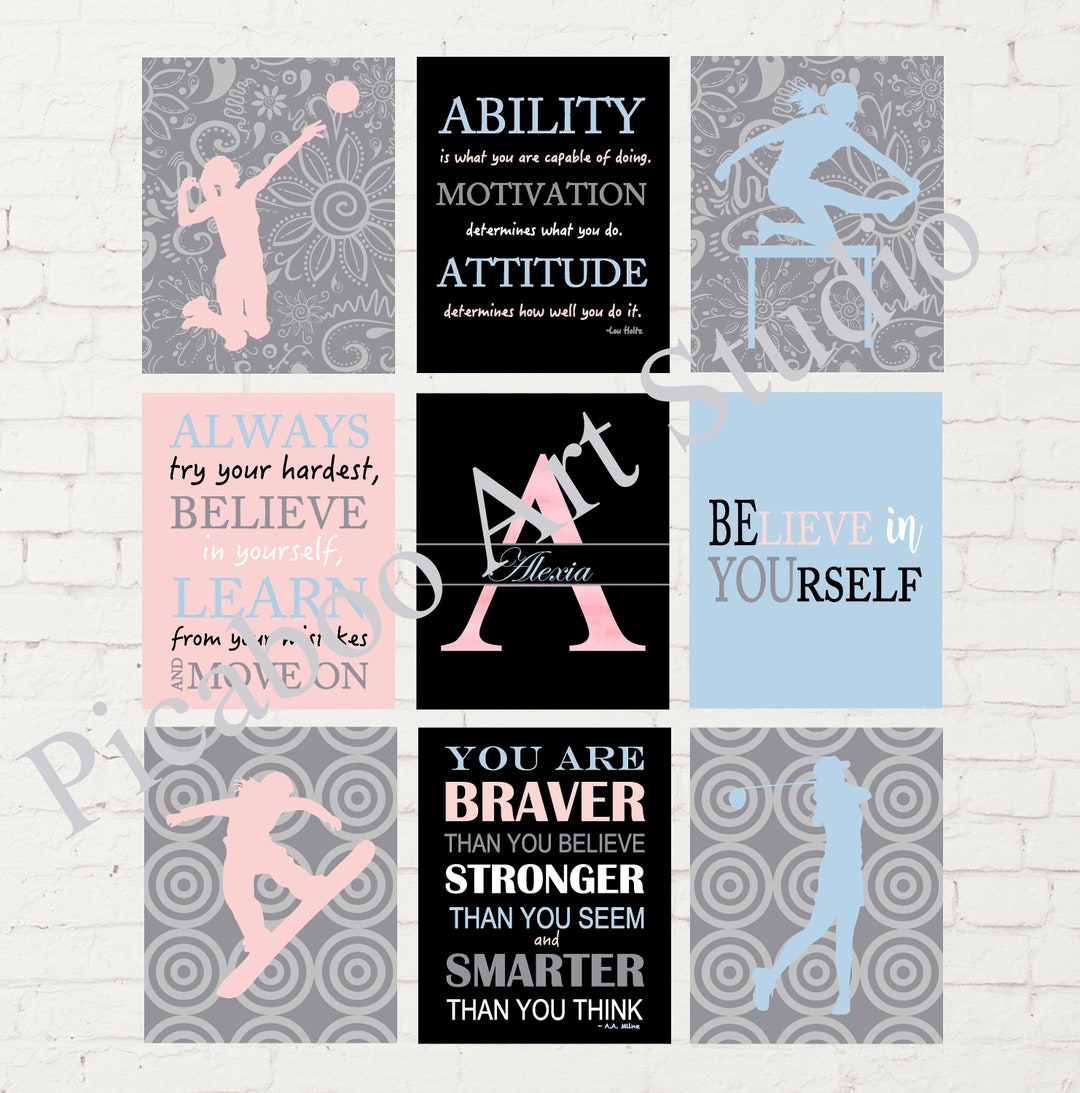 Modern Girls Art, Girl Athlete Gift, Inspirational Art for Teen Girl ...