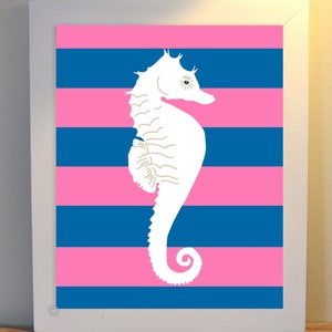 Nautical Nursery Art, Baby Girl Nursery, Seahorse, Crab, Sea Star ...