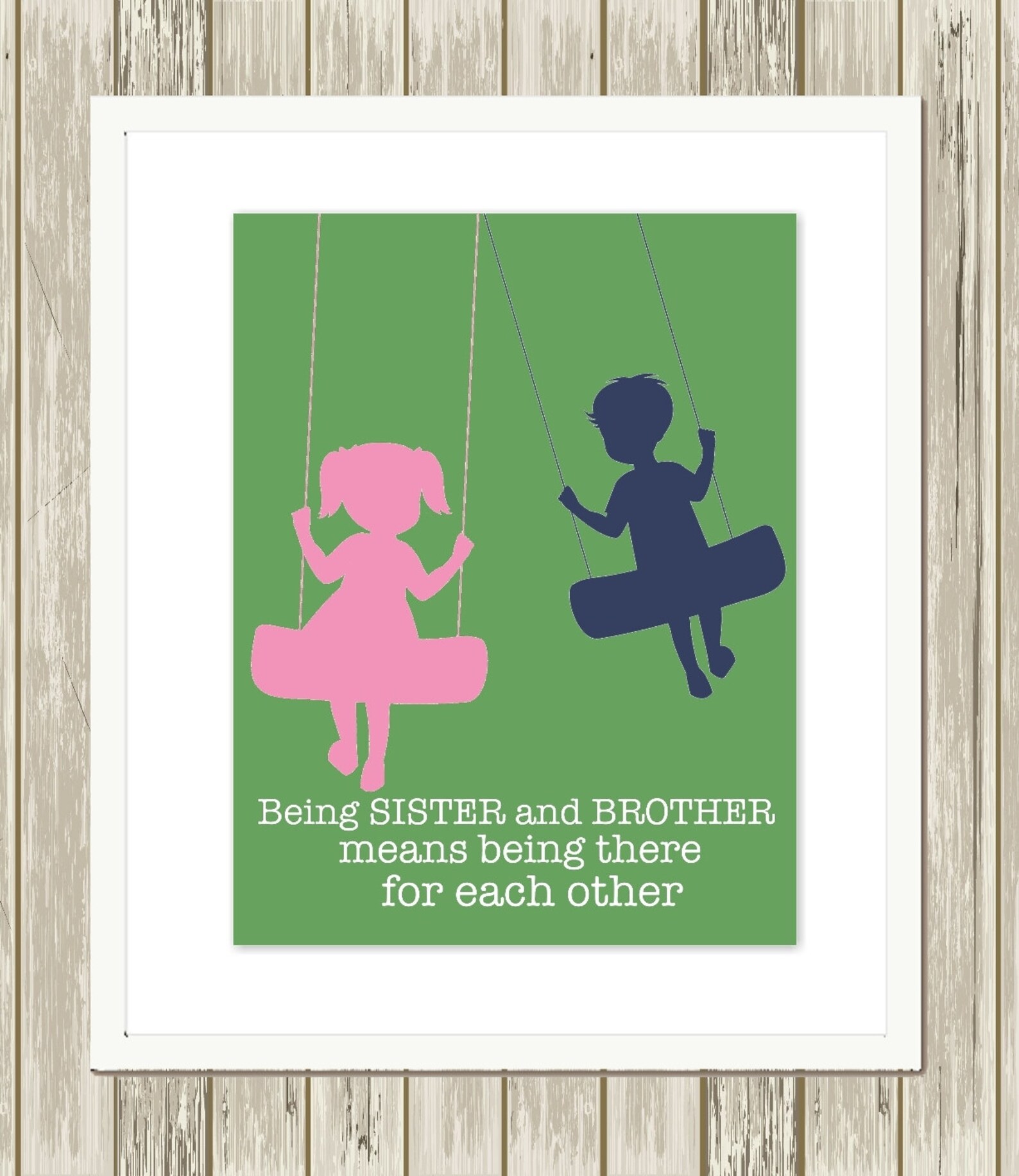 Brother and Sister Wall Art Siblings Art Personalized Kids | Etsy