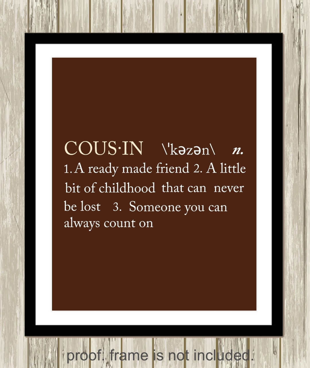 Cousin Definition, Sister Definition, Brother Definition, Gift for ...