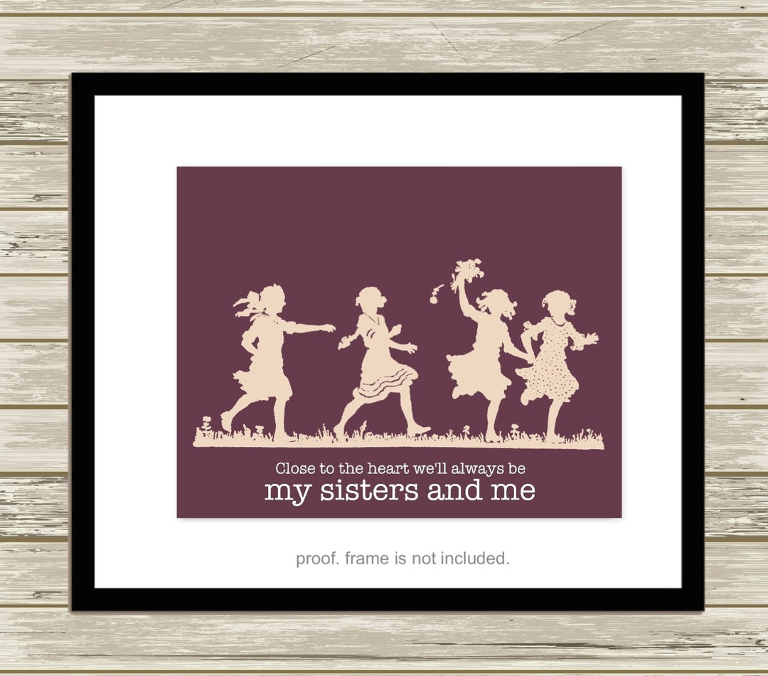 Four Sisters Wall Art, Sisters Room Art, Sisters Wall Art, Siblings Art ...