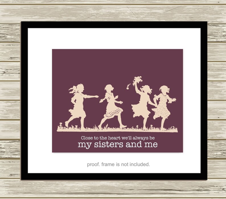 Four Sisters Wall Art Sisters Room Art Sisters Wall Art - Etsy
