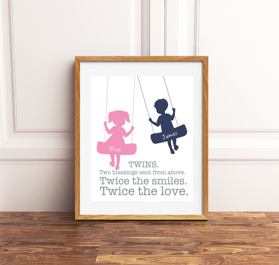 Twins Wall Art Twins Room Decor Twins Nursery Twins Quotes - Etsy