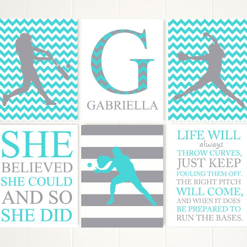 Girls Softball Art - Etsy